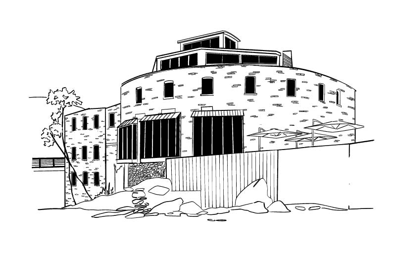 The Roundhouse Beacon, NY Line Art Venue Drawing (Digital Vector ...