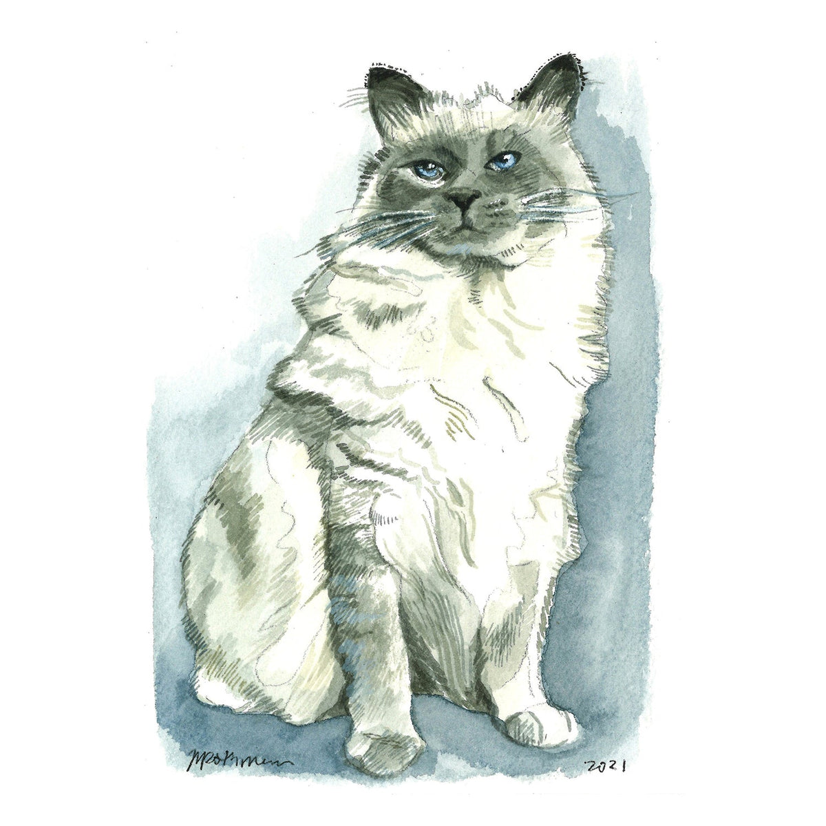 Custom Hand-Painted Watercolor Pet Portrait Painting – Melissa Rothman ...
