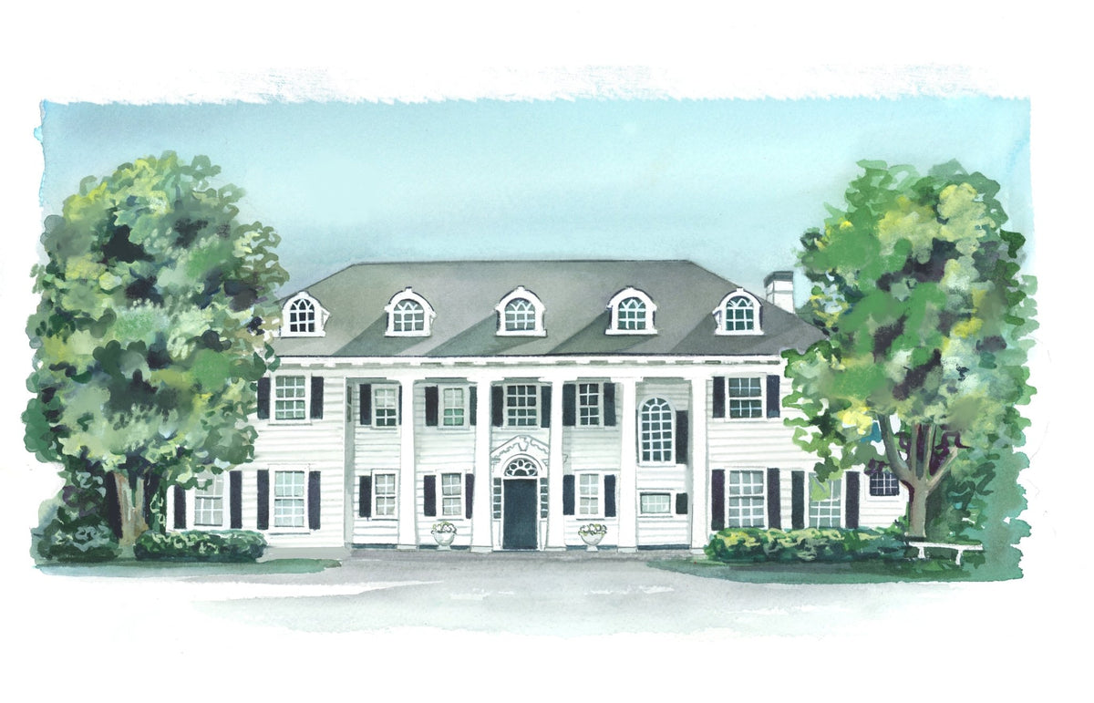 Hellenic Center Mansion Ipswich MA Watercolor Art Print – Melissa ...